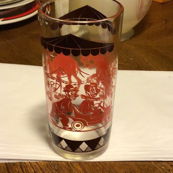 Dining | 2 For 12 Vintage Circus Glass Wclowns Animals | Poshmark